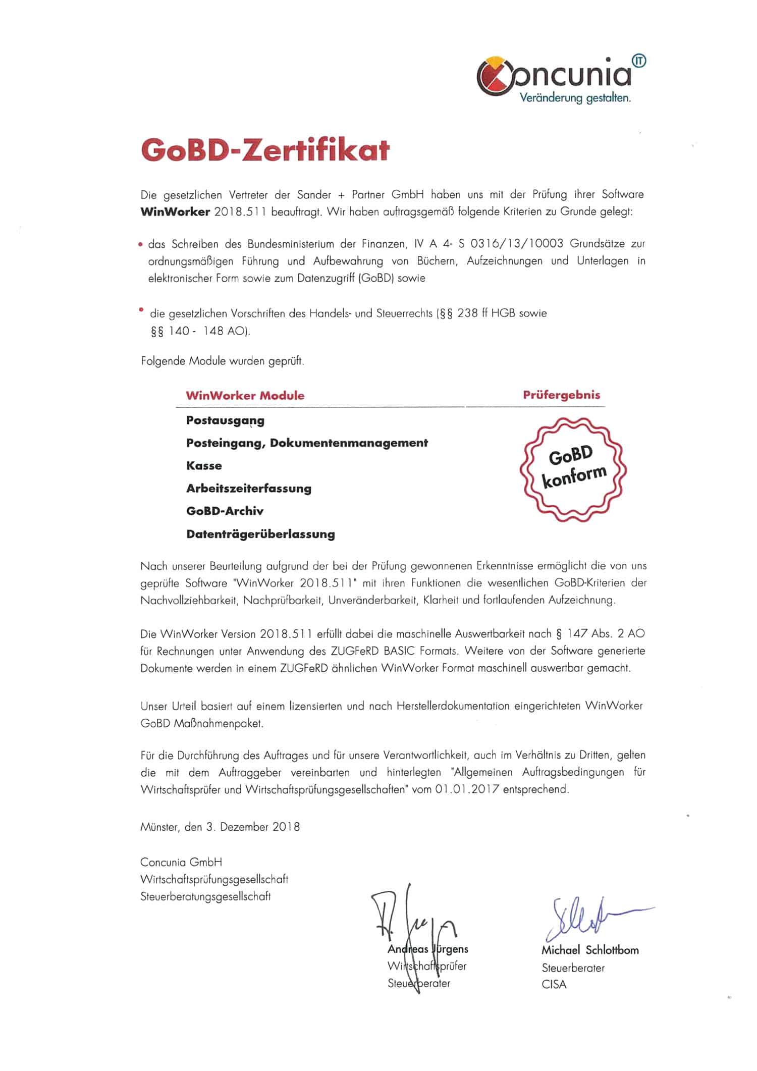 GoBD-Maßnahmenkatalog - Winworker Software fürs Handwerk